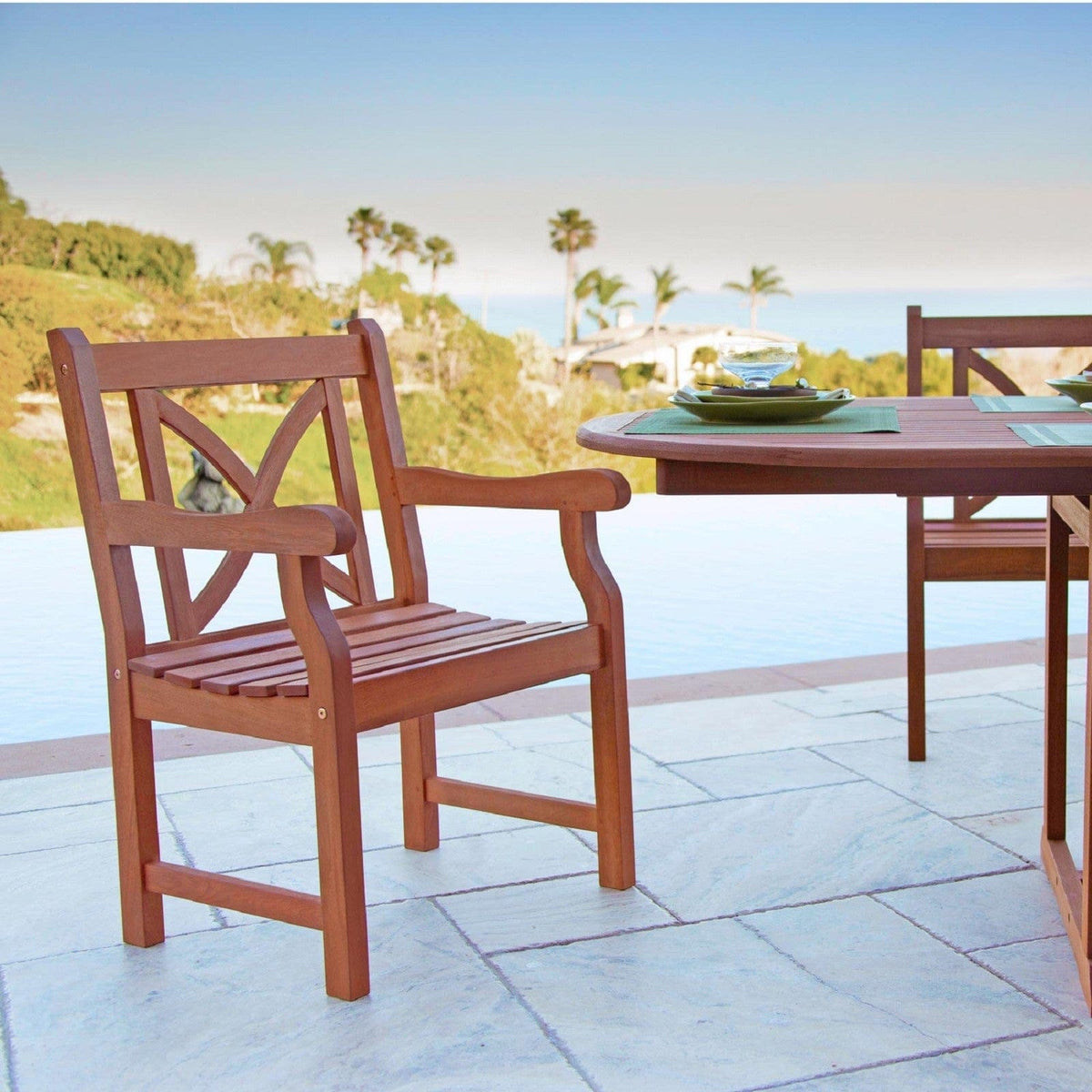 The Coastal Solid Wood Brown Patio Chair | Outdoor Patio Furniture ...