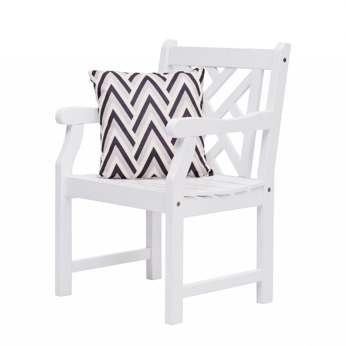 The Diamond | White Wood Patio Armchair | Outdoor Patio Furniture ...